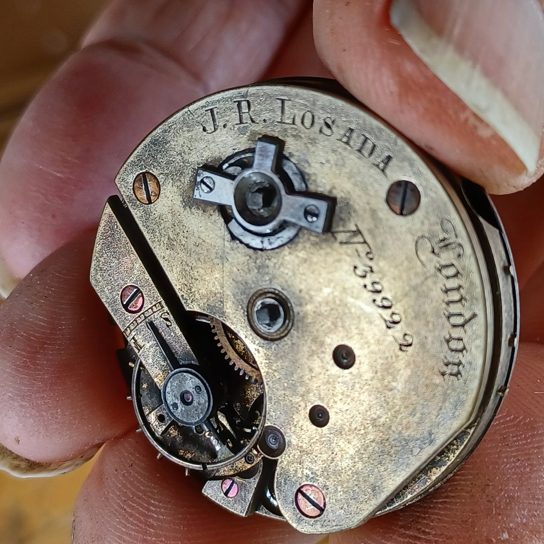 1875 Pocket Watch J.R. LOSADA, London Pocket Watch Movement Signed NO ...