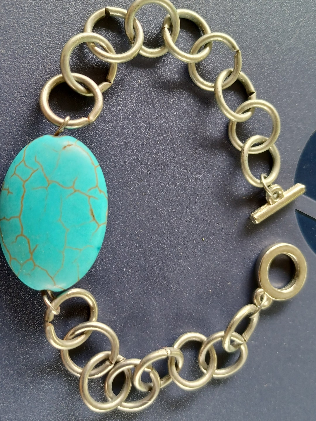 8 Inch Bracelet Rockcloud Turquoise Aka Green Howlite Turquoise and ...