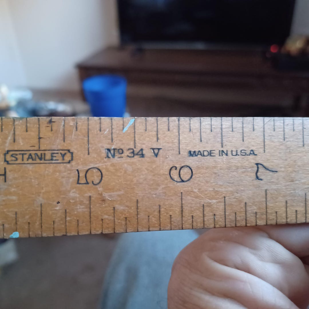 Stanley Ruler No. 34 V Vertical Read Maple Wood 24” BENCH Rule Rarest ...