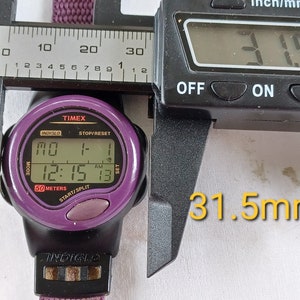 Ladies Sports Watch Timex STEALTH Rare PURPLE Alarm Indiglo Chronograph ...