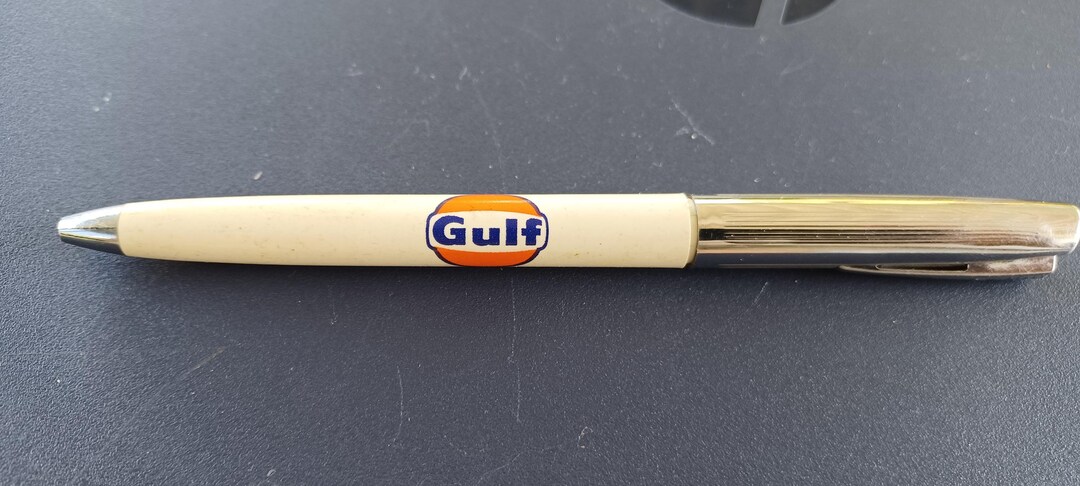 1960’s Sheaffer Gulf Oil Reminder Clip Ballpoint Pen Advertising Orange ...