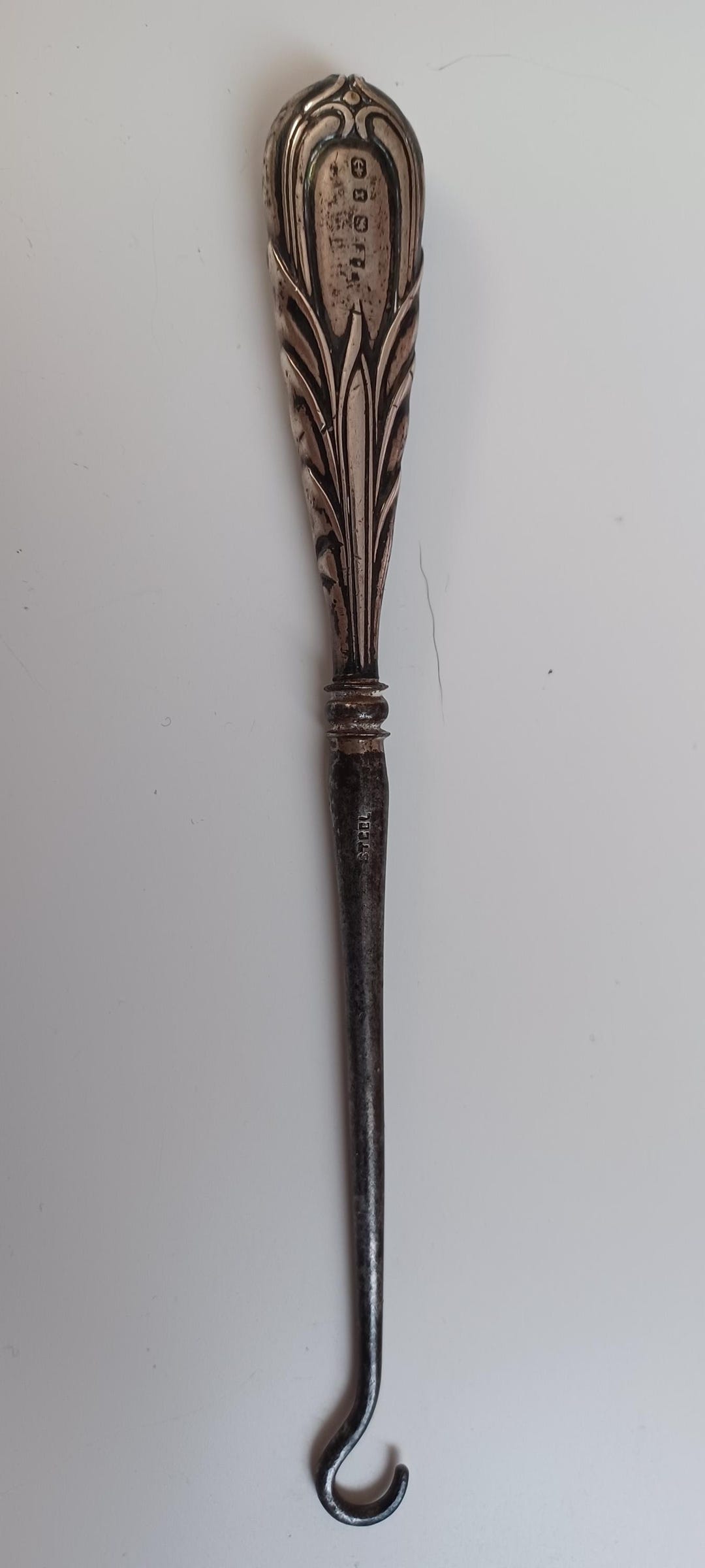 1897 Sterling Button Hook Hallmarked Birmingham England 925 Silver ...