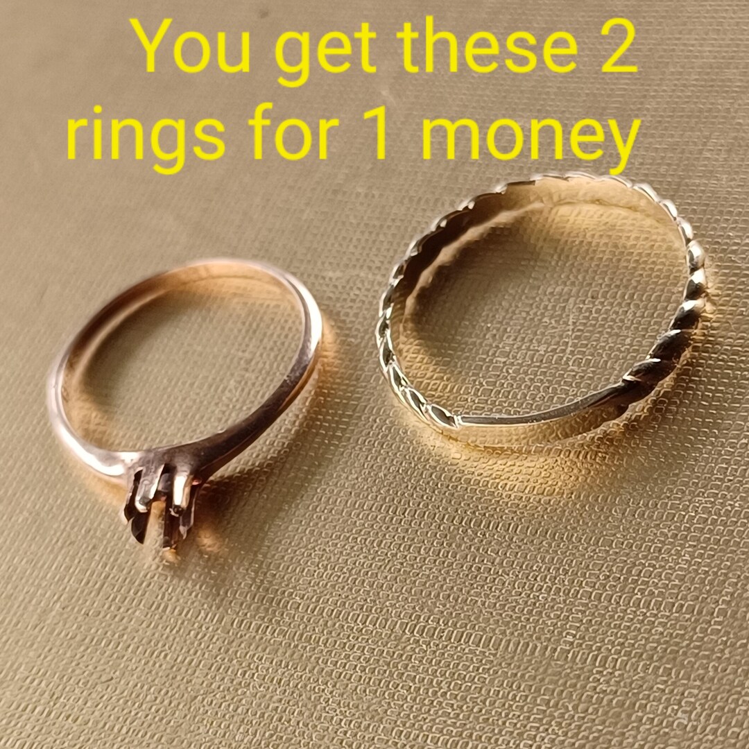 2 Baby Ring Tiny 10K Gold Infant Charm Pendant Size 2 & 4 1/2 Childs ...