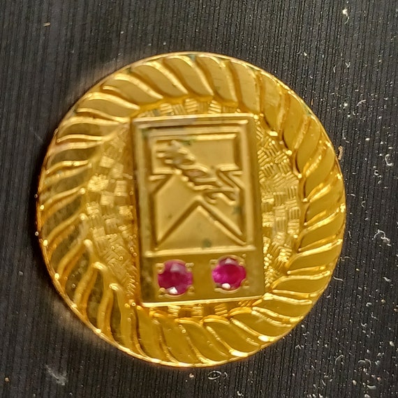 Kmart 20 Year Pin With Lab Created Rubies Employee se… - Gem