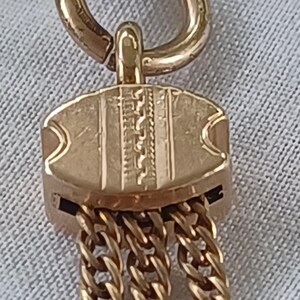 Chain Pocket Watch 3 Triple Strands W/ Engraved Slide and Ends Fob 925 ...