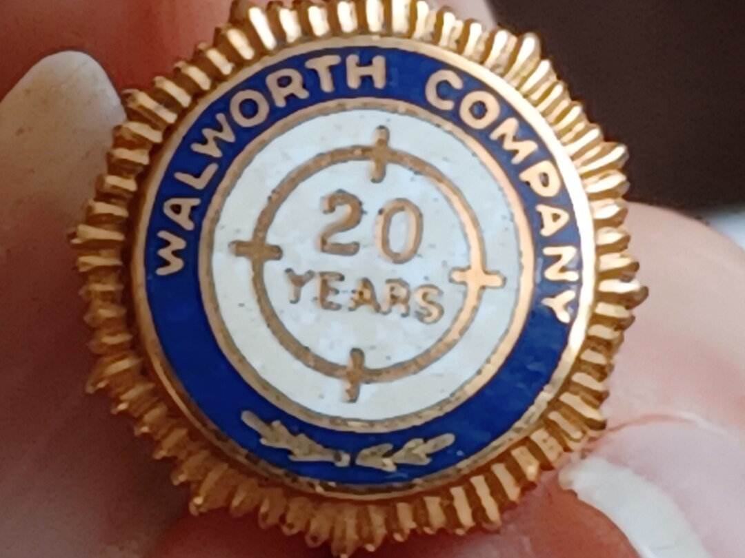 Walworth Company 20 Year Service Award Pin Employee Stillson Wrench ...