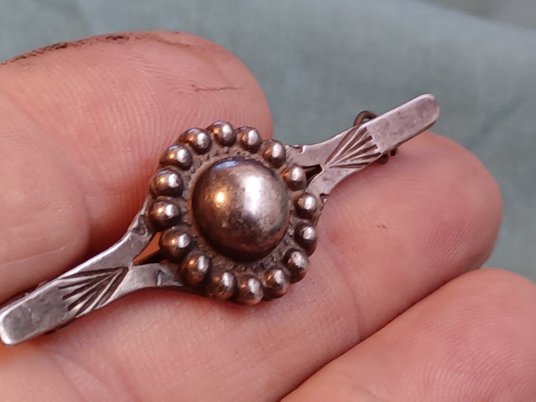 925 Navajo Concho Brooch Pin Bar Tested .925 Sterling Silver ...