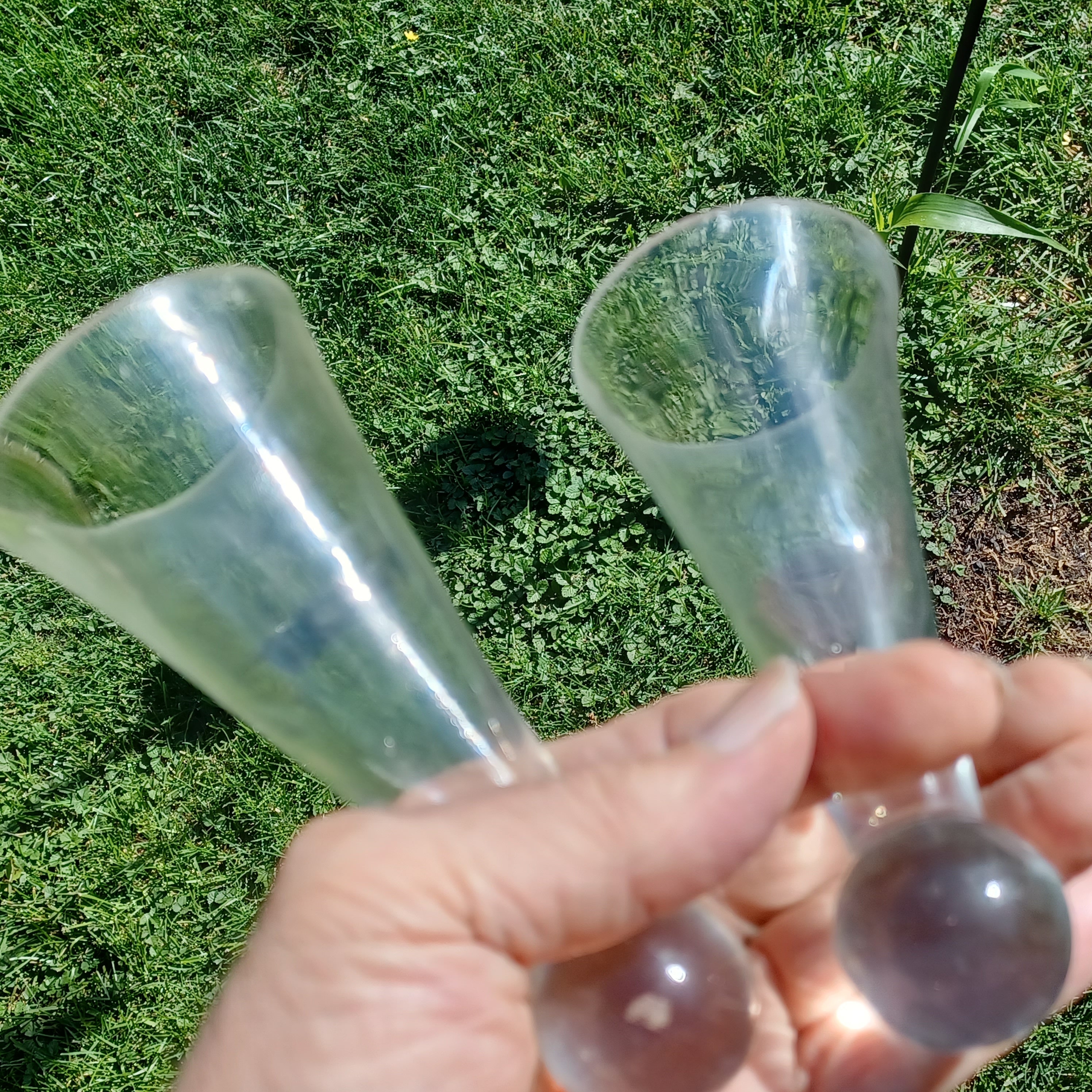 Horse 2 Early Stirrup Cups Victorian Thick Lead Crystal - Etsy