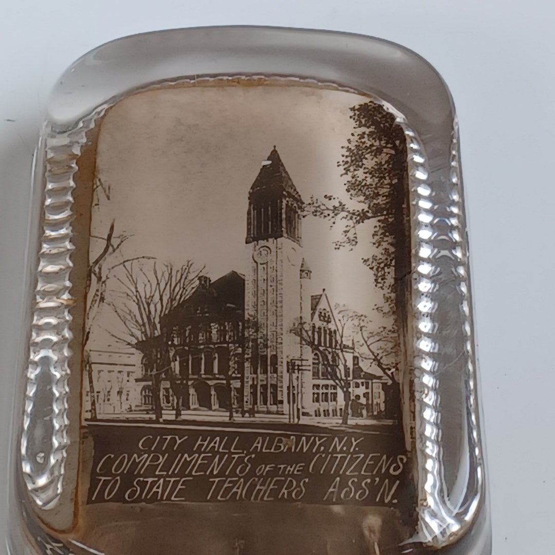 Albany Teacher Paperweight City Hall New York Mint Front and Back! A.C ...