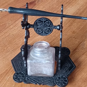 1879 Inkwell & Pen Stand JUDD Cast Iron Doorstop, Bank Co Rare DIAMOND ...