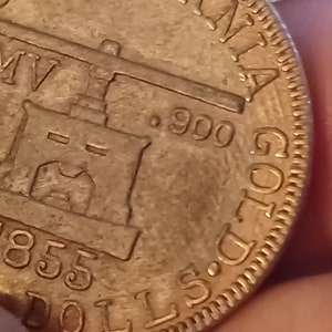 1855 GOLD Faux 20 DOLLAR Gold Token Coin California Blake & Co ...