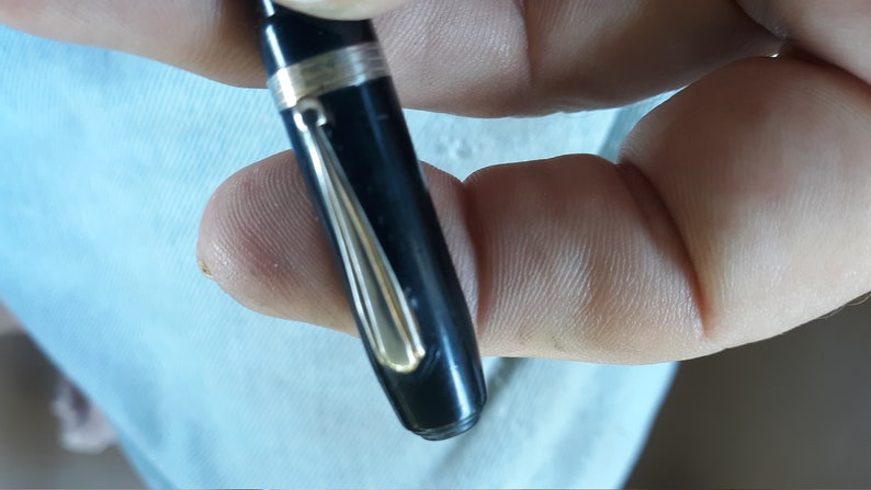 RARE MINI Micro Ink Pen WELSHARP Fountain Pen Black Micro Lever Filler ...