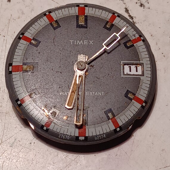 1974 Timex Date Mechanical Wind up Wrist Watch Big Gr… - Gem