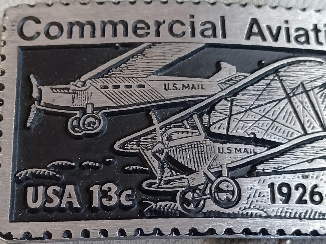 Belt Buckle DORY Commercial Aviation USA 13 Cents Solid Pewter Stamp ...