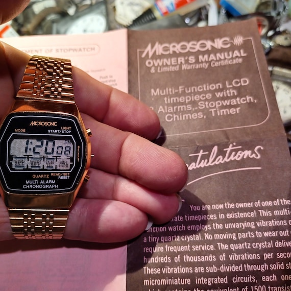 LCD Watch Microsonic Digital Chronograph 1973 -74 Ala… - Gem