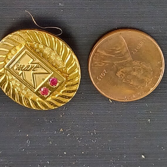 Kmart 20 Year Pin With Lab Created Rubies Employee se… - Gem