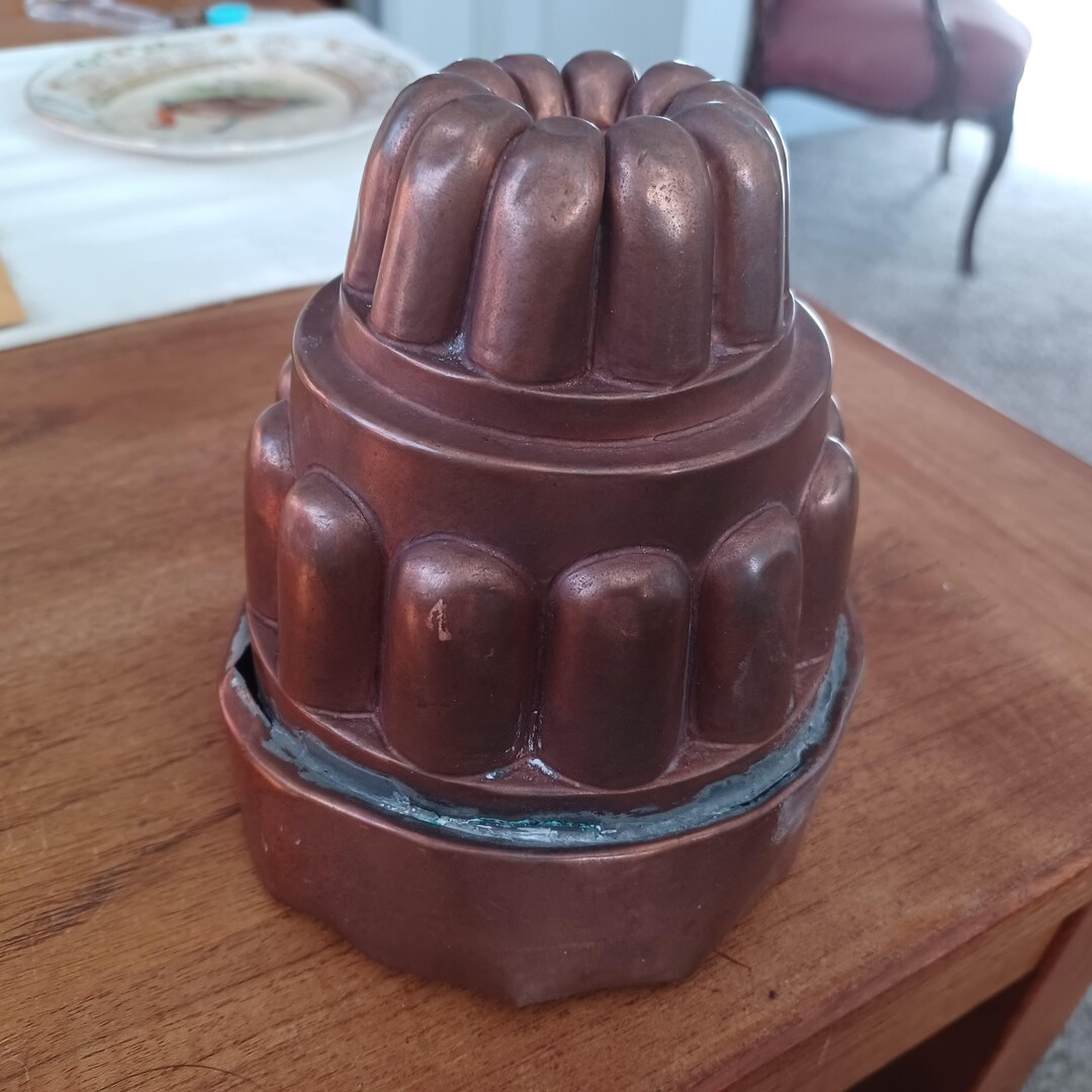 1800’s Copper Aspic Mold 3 Tiered Ring Mold Marked JP 147 Primitive ...