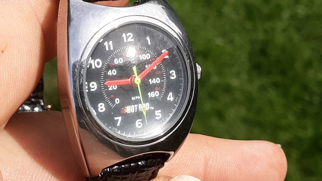 HOT ROD Car Mag Magazine Wrist Watch 2001 Mint Working New Long Leather ...