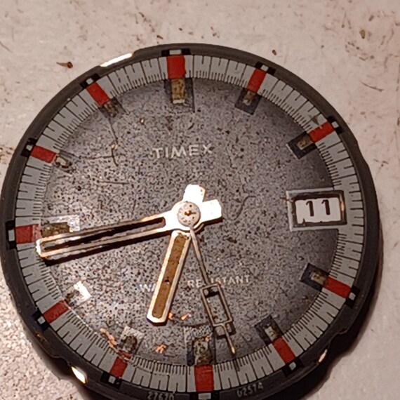 1974 Timex Date Mechanical Wind up Wrist Watch Big Gr… - Gem