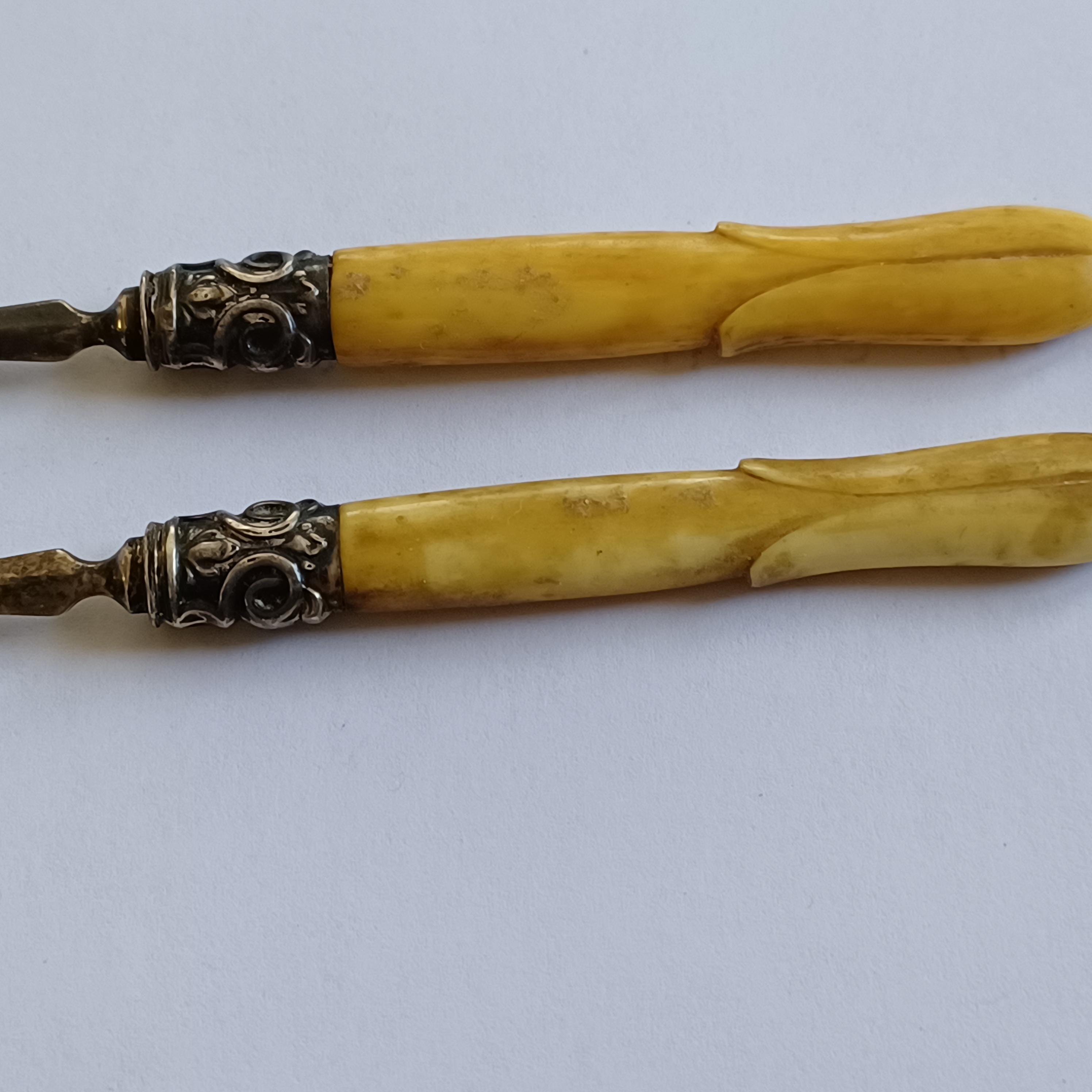 Lemon Fork Set of 2 Antique Victorian Pickle Fork Sterling Silver ...