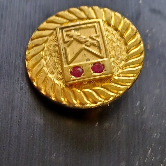 Kmart 20 Year Pin With Lab Created Rubies Employee se… - Gem