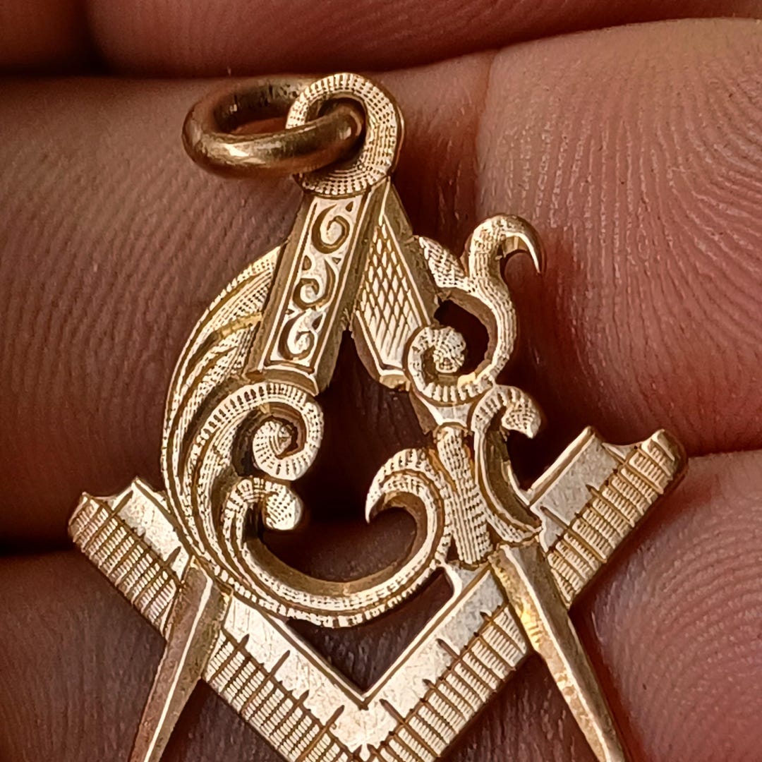 14K Masonic Pocket Watch Fob 3.34g Grams Tested Gold Freemason ...