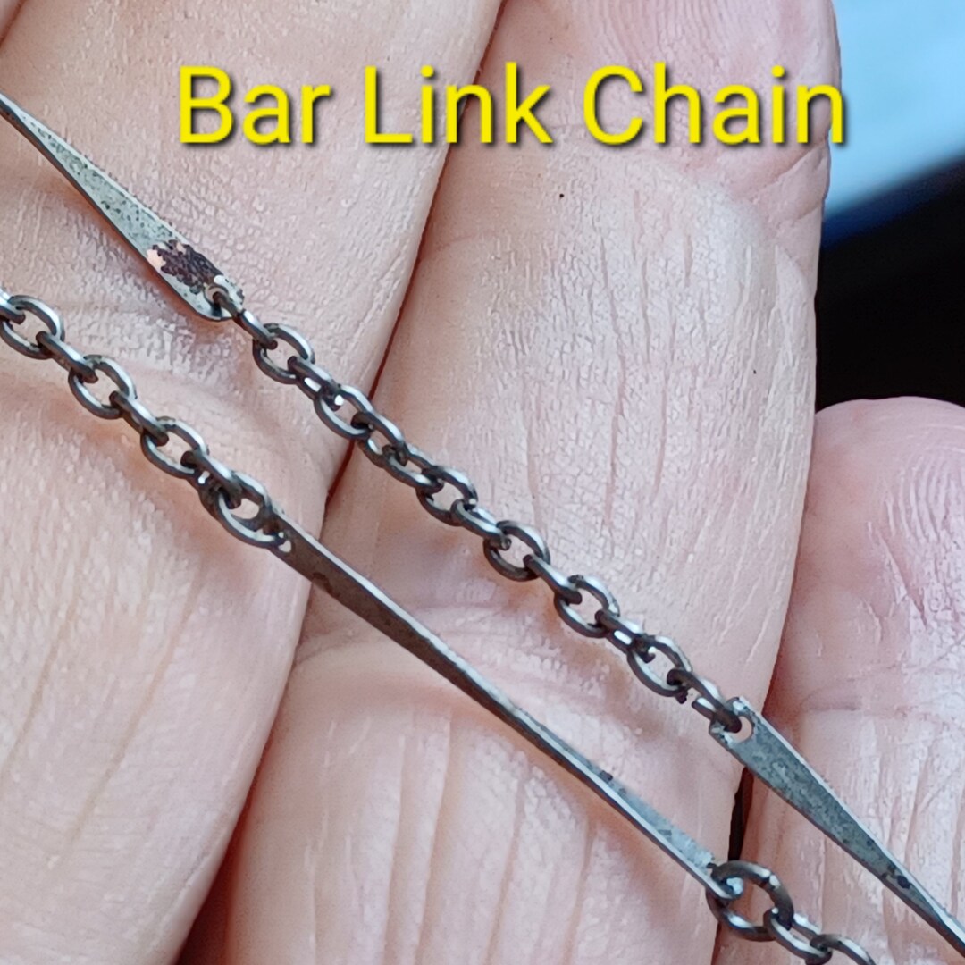 1940's Chain Necklace Bar and Chain Link Chain 16 Inch With Long Bars ...