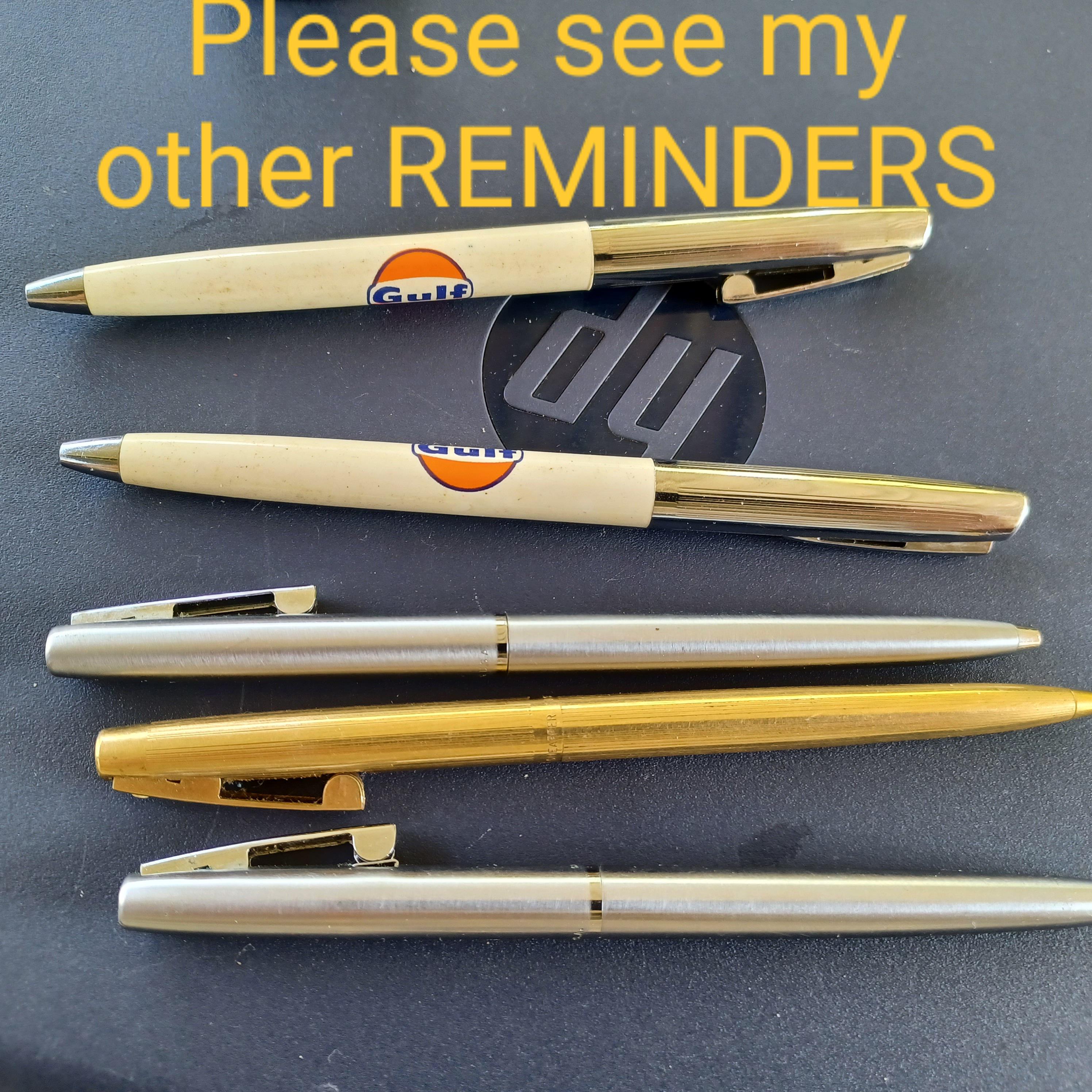 1960’s Sheaffer Gulf Oil Reminder Clip Ballpoint Pen Advertising Orange ...