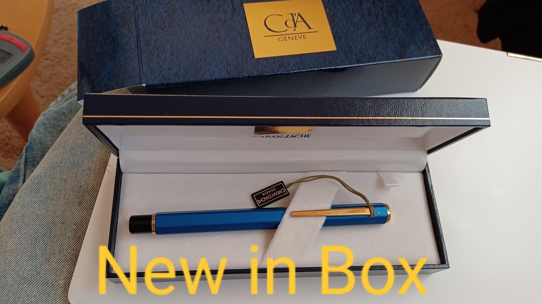 Caran D'ache Fountain Pen Ecridor Blue NEW in Box Medium Rhodium Nib M ...