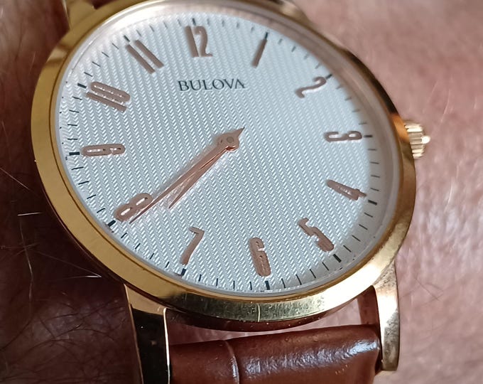 Bulova Accutron Watch White Gold B6 Quartz Watch 97A106 Classic Men’s ...
