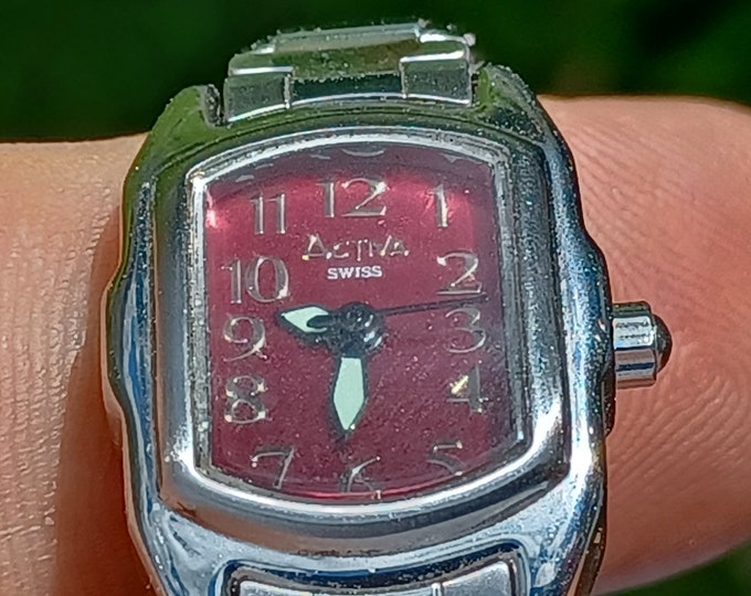 Activa Watch Ladies RED DIAL Fashion Luminescent Stainless Steel Quartz ...