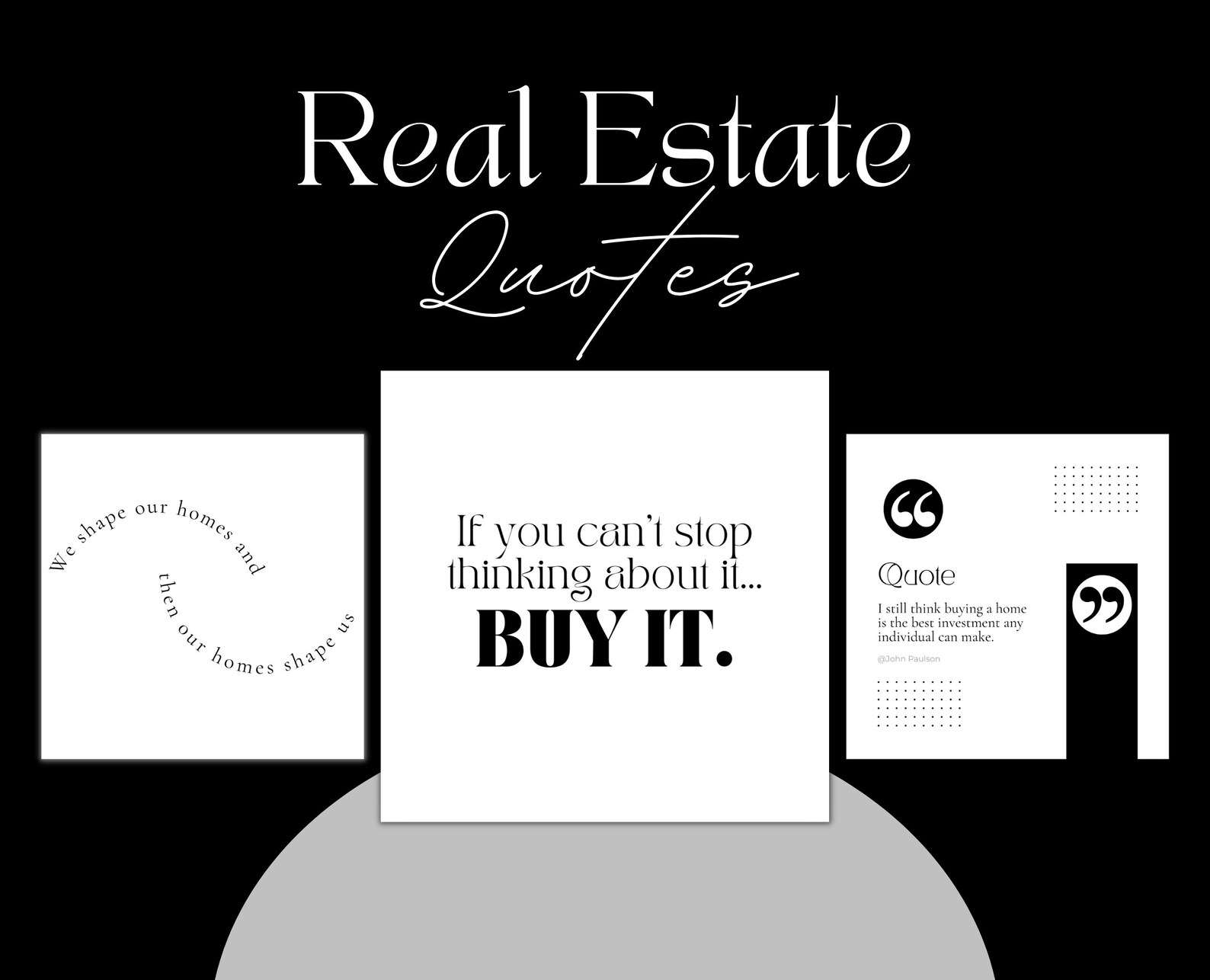 200+ Modern Real Estate Quote Templates| Black and White Realtor Quotes ...