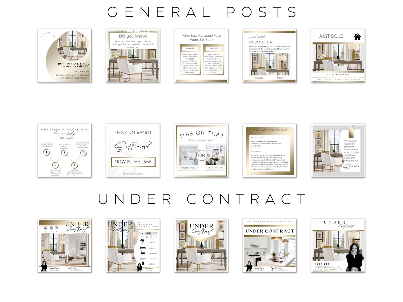 1000 Ultimate White and Gold Real Estate Template Bundle Realtor Social ...