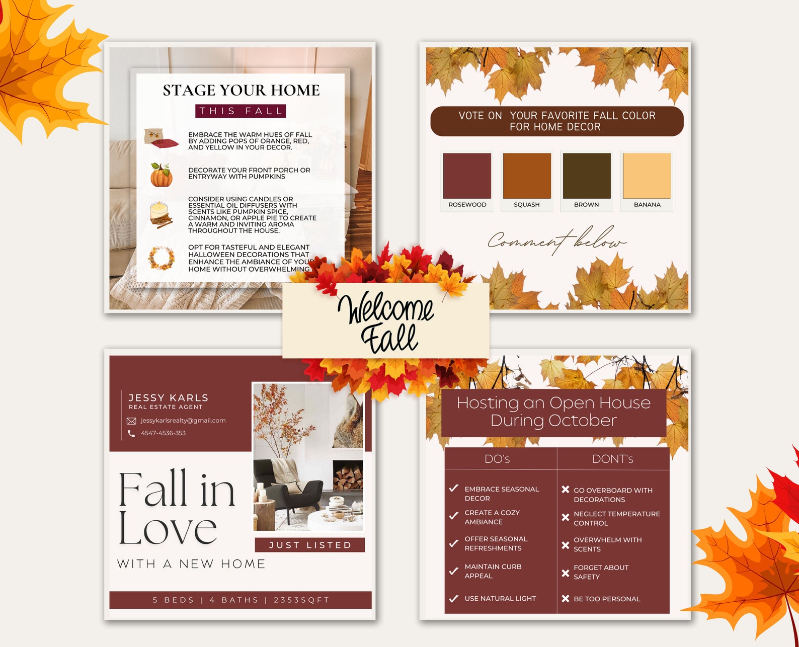 90+ October Real Estate Templates|fall-themed & Halloween Real Estate ...