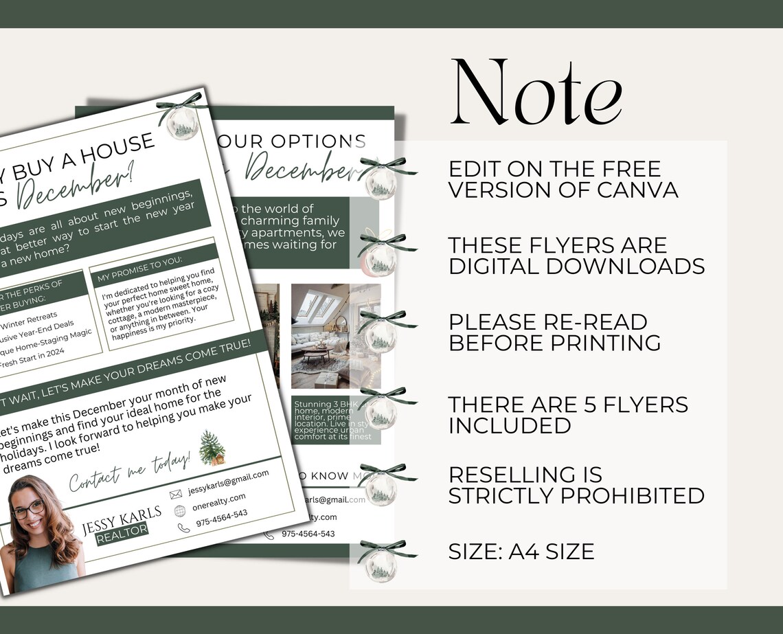 Real Estate Holiday Flyers| Real Estate Christmas Flyers| December ...