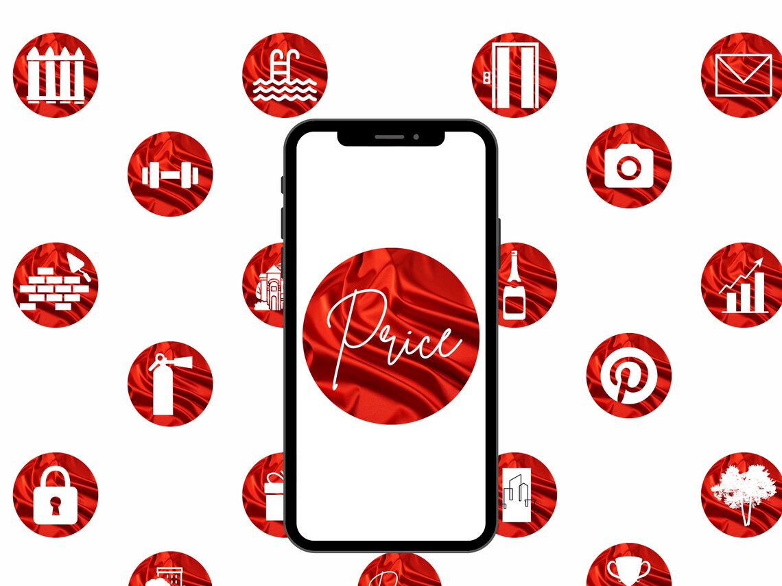 100 Red Real Estate Highlight Icons| Glossy Instagram Highlights ...
