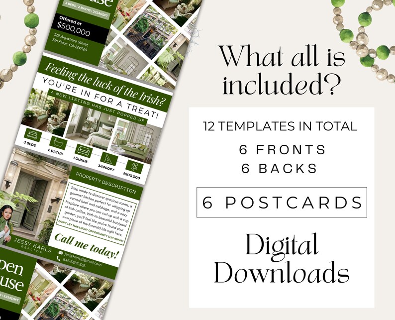 March Real Estate Postcard Template| Spring Real Estate Postcard| St ...