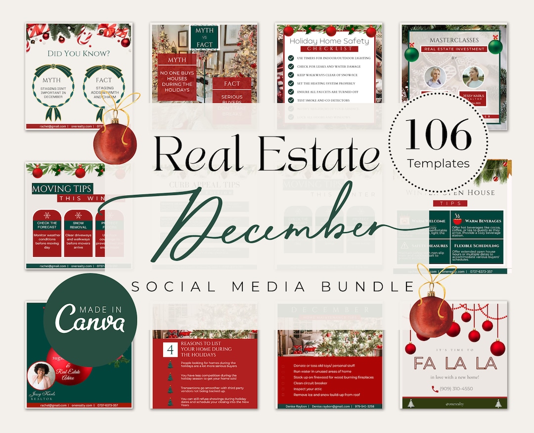 106+real Estate December Marketing Templates| Real Estate Christmas ...