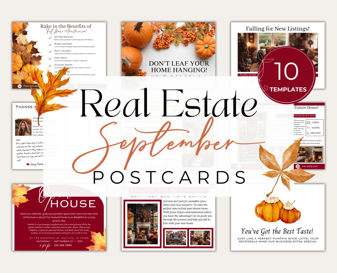 September Real Estate Fall Postcards| Real Estate Fall Marketing ...