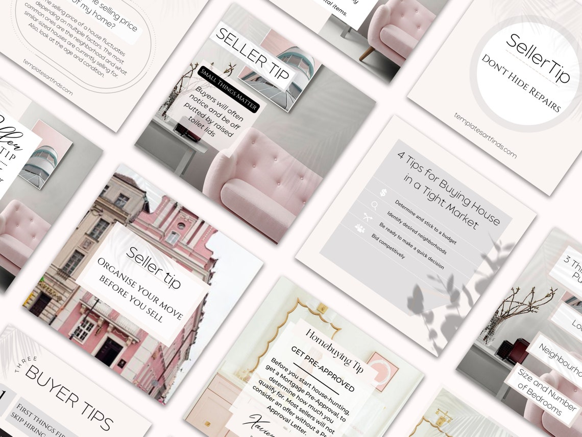 20 Buyer Seller Tips Templates for Real Estate Instagram and | Etsy