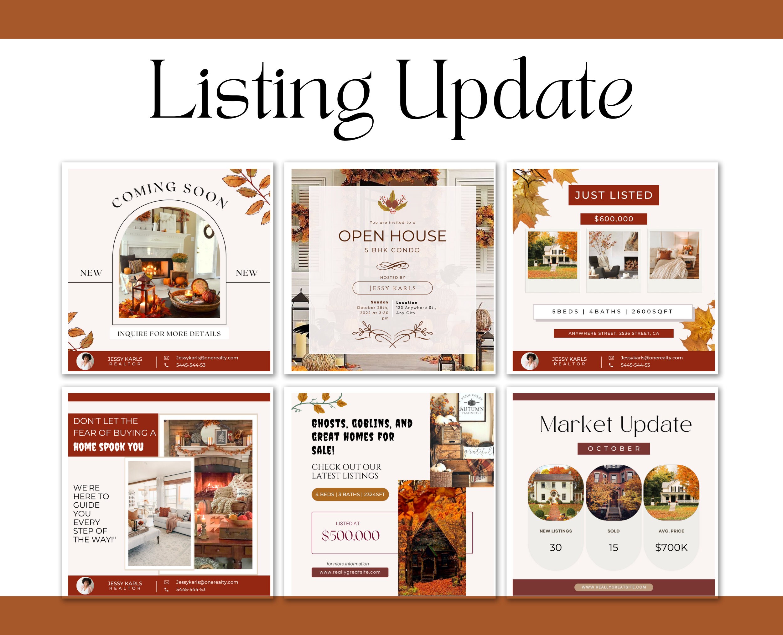 90+ October Real Estate Templates|fall-themed & Halloween Real Estate ...