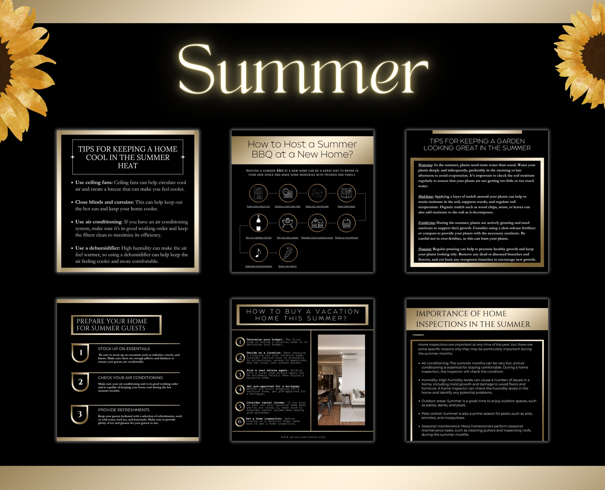Black and Gold June Real Estate Templates| June Real Estate Marketing ...