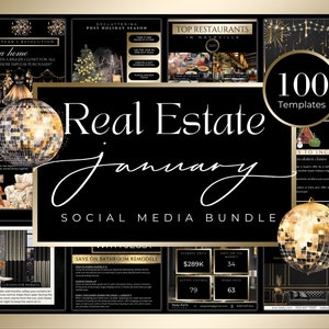 Real Estate Black and Gold January Templates January Real Estate Posts ...