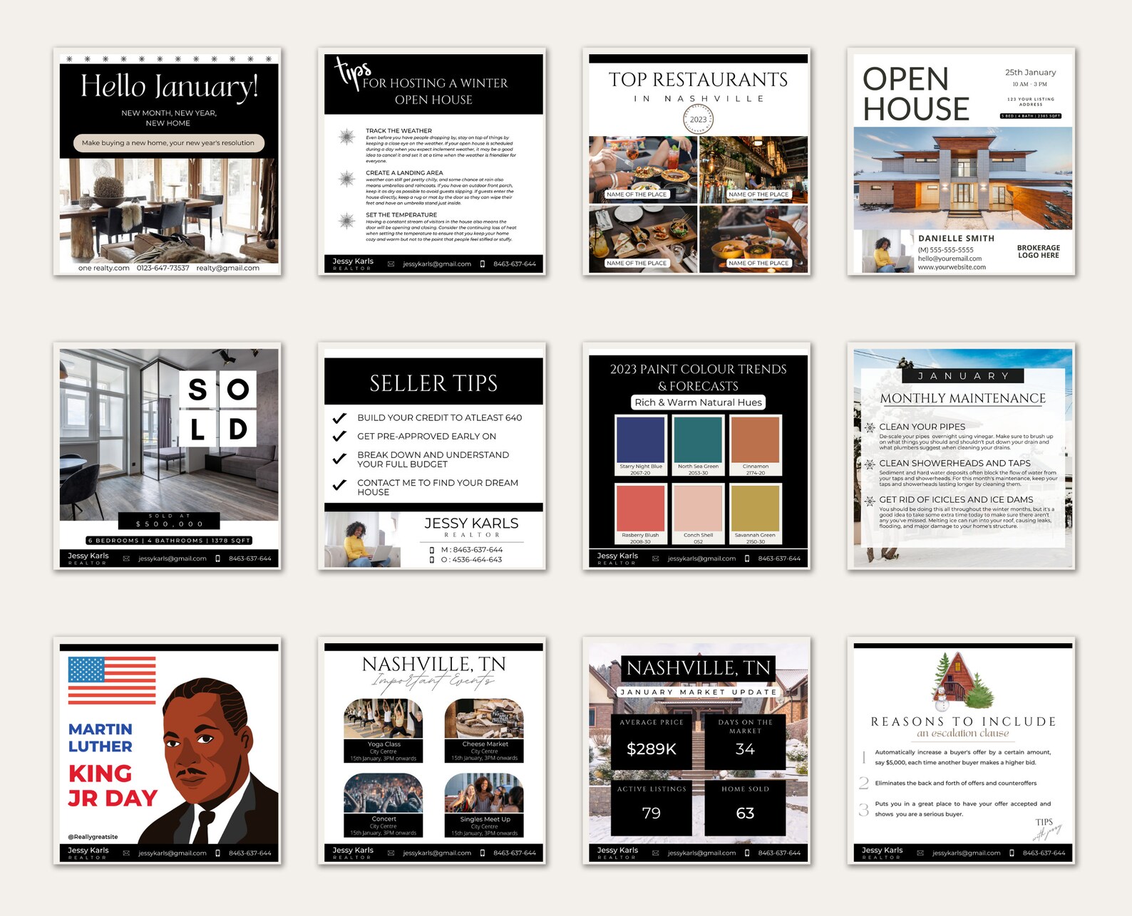 64+ January Real Estate Marketing Templates| Real Estate January Social ...