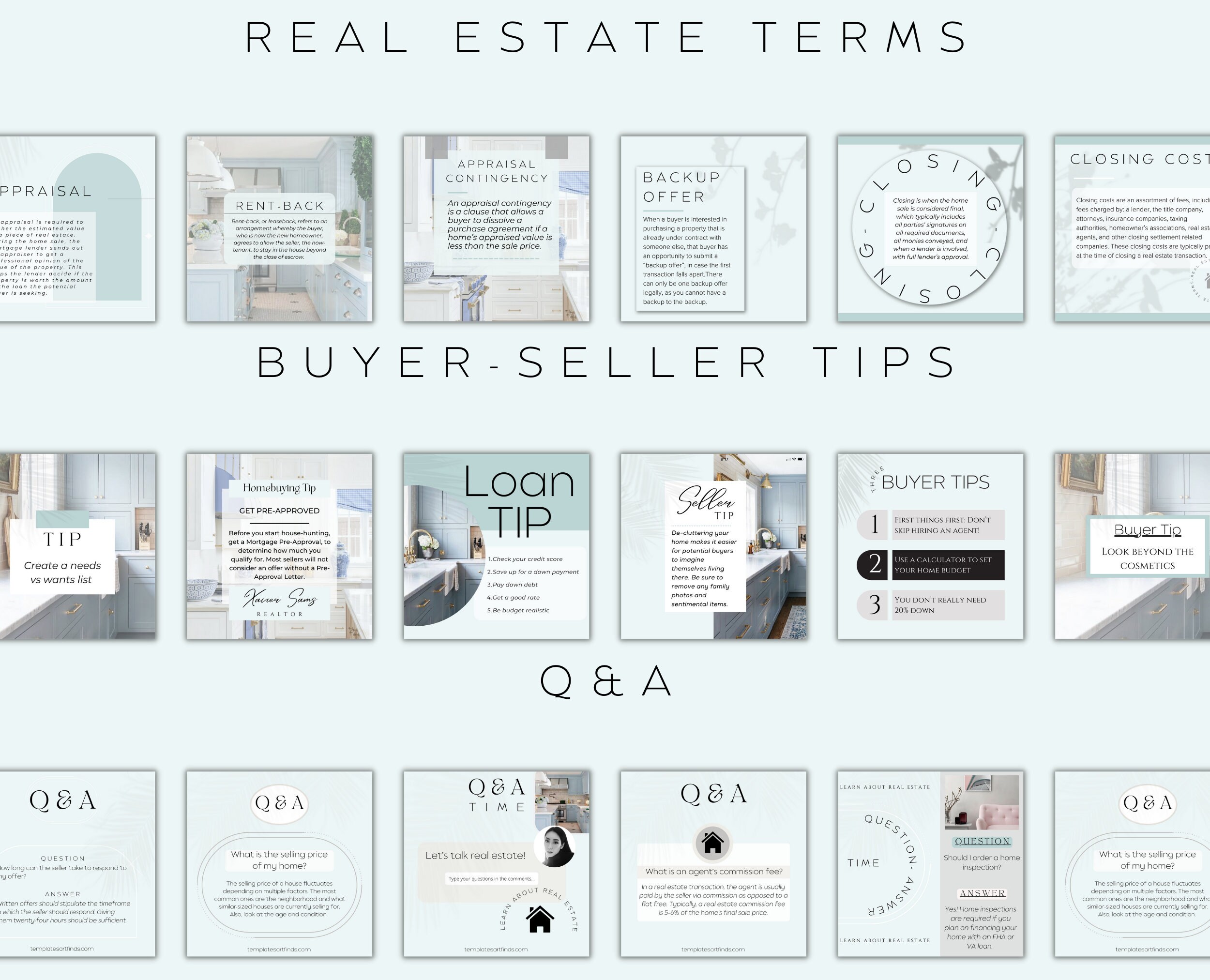 400+ Aesthetic Real Estate Marketing Templates| Social Media Posts and ...