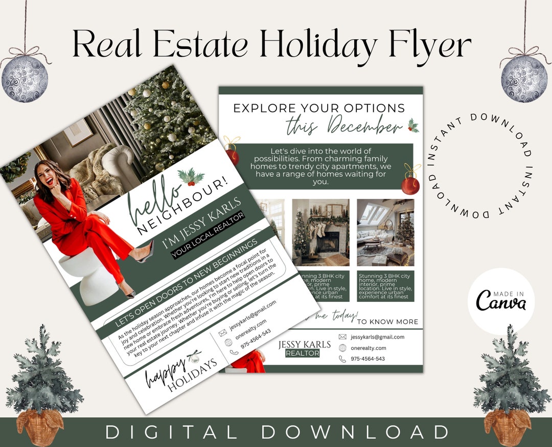 Hello Neighbor Flyer| Real Estate Christmas Flyer| Real Estate December ...
