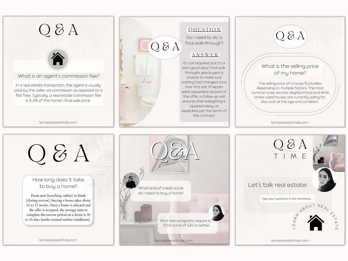 20 Real Estate Q&A Templates Instagram and Facebook Posts and - Etsy