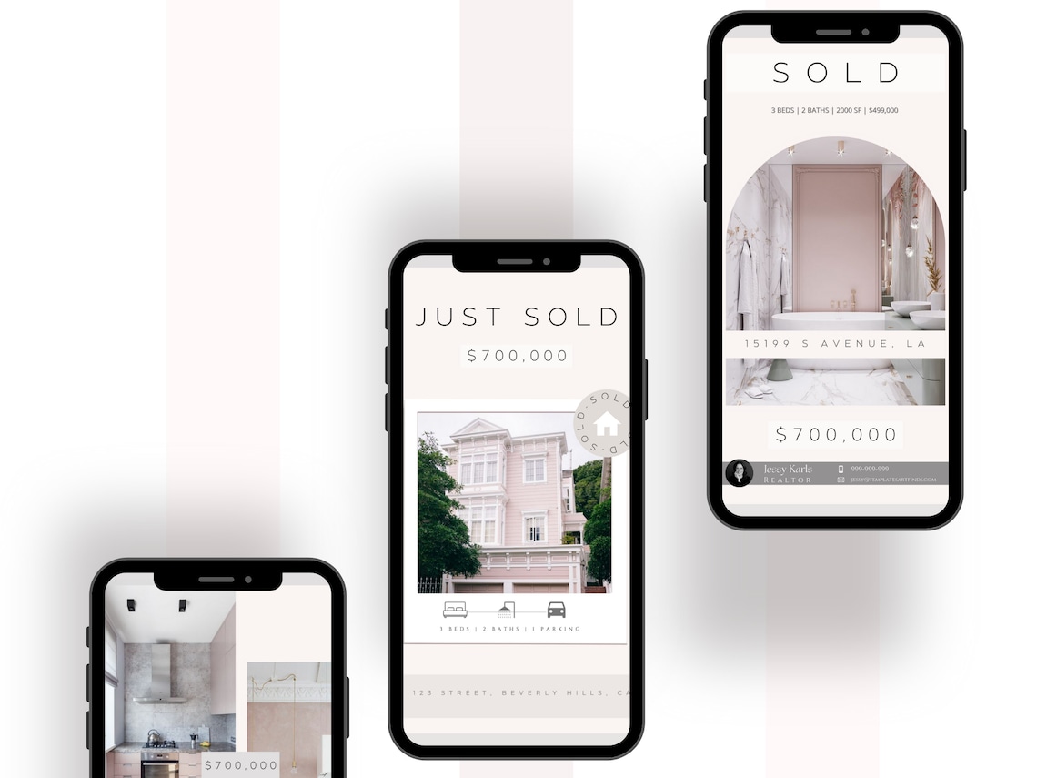 50 SOLD Aesthetic Real Estate Templatesblush Pink Instagram - Etsy