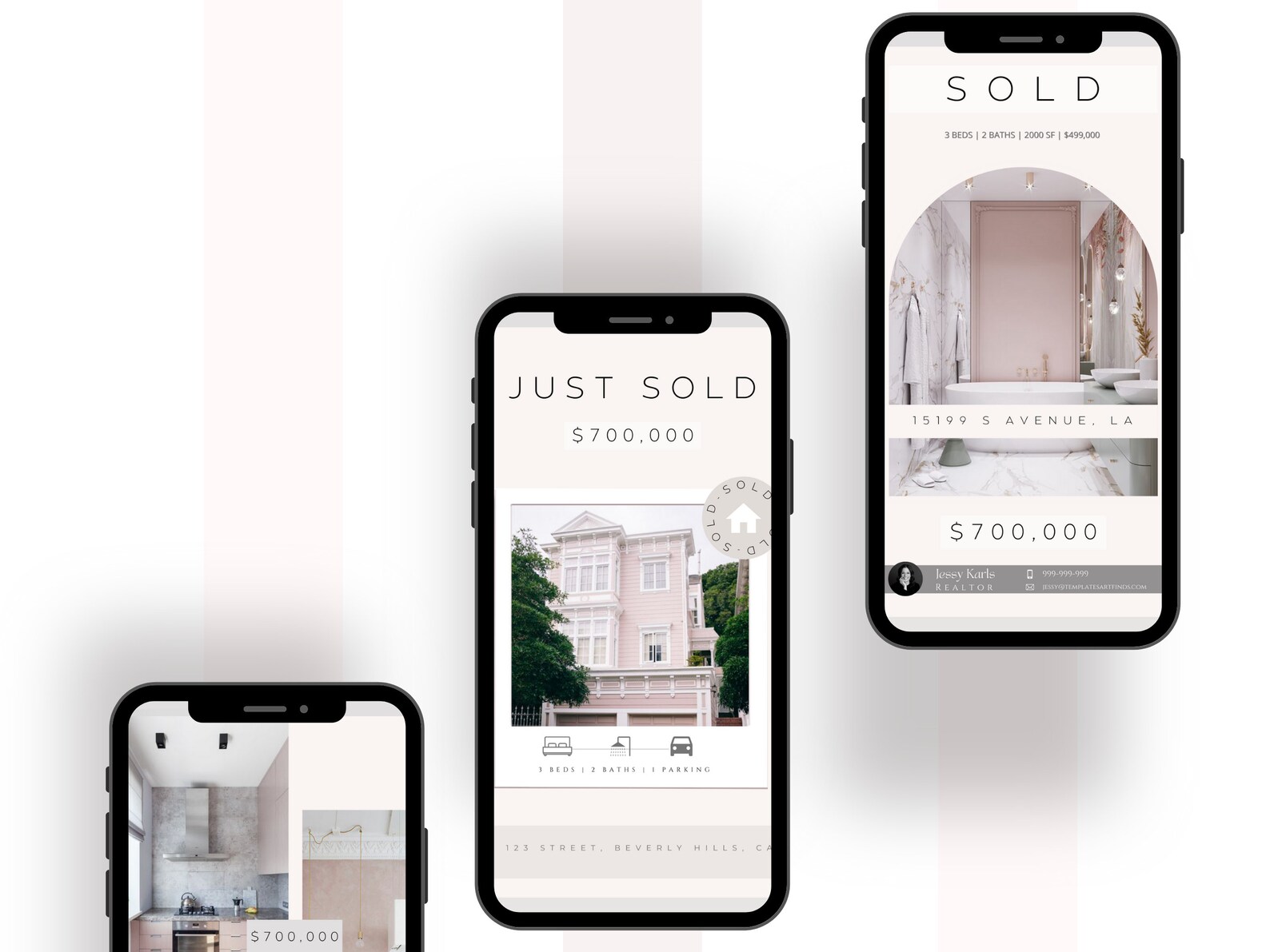 50 SOLD Aesthetic Real Estate Templatesblush Pink Instagram - Etsy