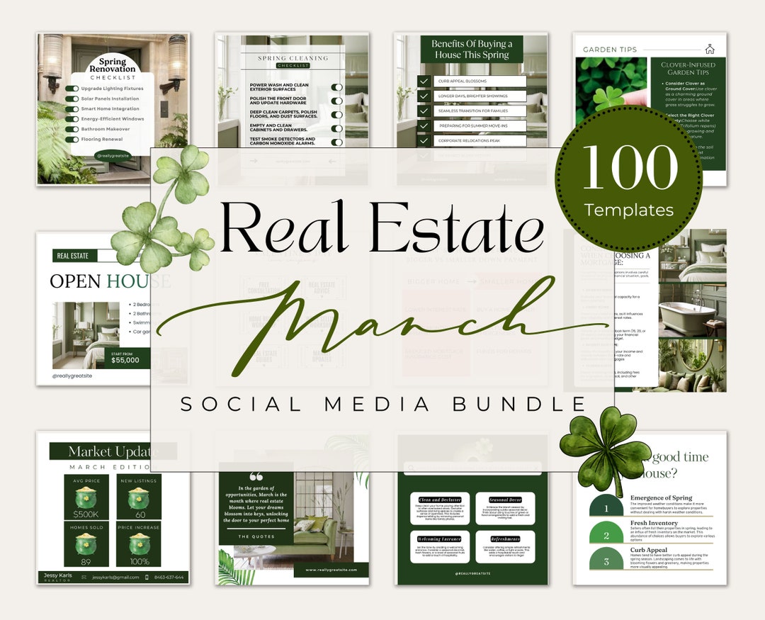 March Real Estate Marketing Templates| St Patricks Day Real Estate ...